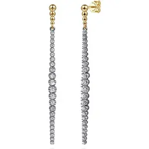 GABRIEL & CO. Diamond Linear Drop Earrings - Two Tone