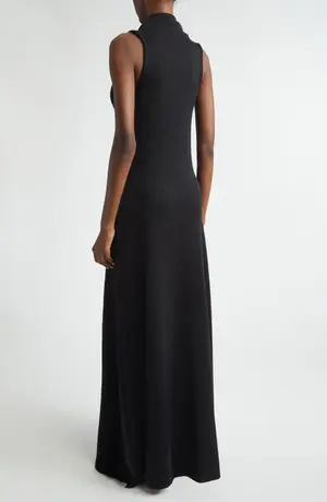 TOM FORD Cowl Neck Wool Blend Piqué Knit Dress - Black