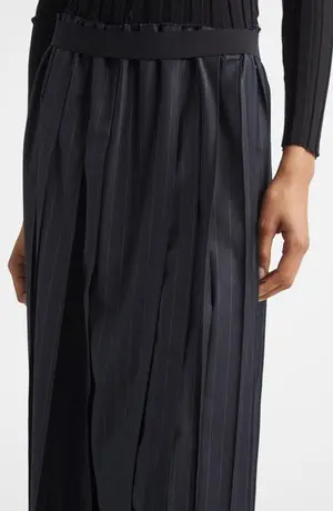 NACKIYE Joan Pinstripe Stretch Wool-blend Skirt