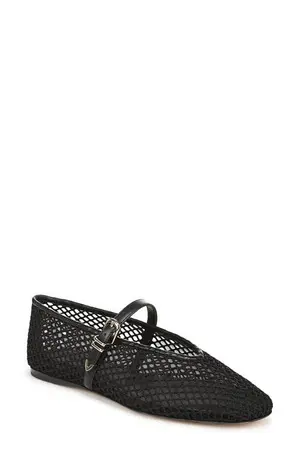 FAVORITE DAUGHTER Margot Mesh Mary Jane Flat - Black