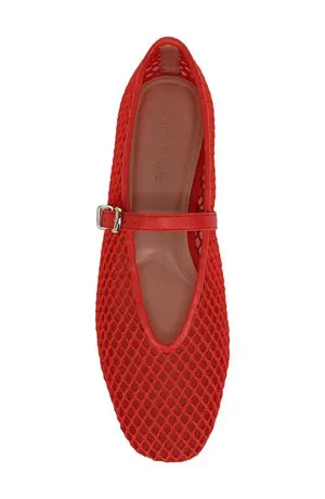 FAVORITE DAUGHTER Margot Mesh Mary Jane Flat - Tomato
