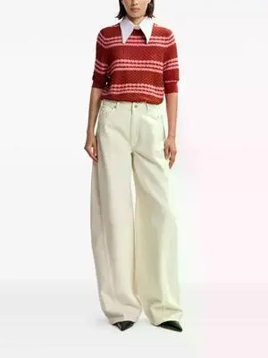 Essentiel Antwerp Striped T-shirt With Embellished Collar