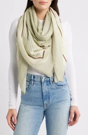 Rag & Bone Pinstripe Square Scarf - Sage
