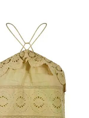 MARANT ETOILE Eyelet & Ruffled Halter Top