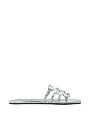 Loewe Cut-out Detail Flat Sandals - Silver