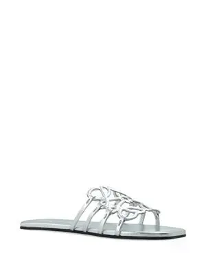 Loewe Cut-out Detail Flat Sandals - Silver