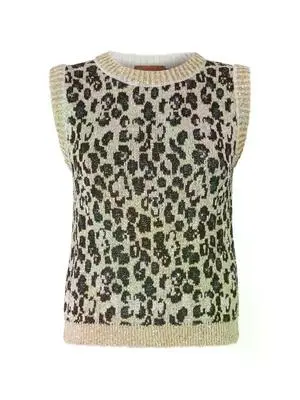 Missoni Sleeveless Knitted Vest With Animal Print