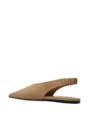 AMI Paris Point-toe Elasticated Flat Pumps - Neutrals