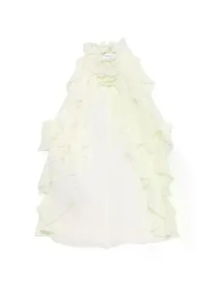 Alexander McQueen Ruffled Sleeveless Blouse - Neutrals