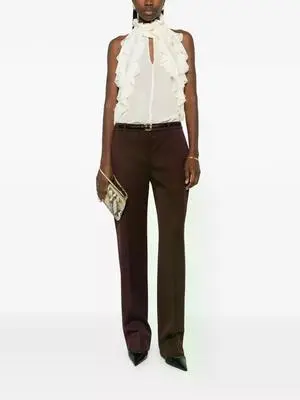 Alexander McQueen Ruffled Sleeveless Blouse - Neutrals