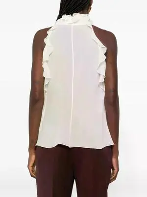 Alexander McQueen Ruffled Sleeveless Blouse - Neutrals