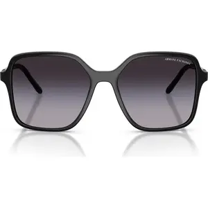 Armani Exchange 53mm Butterfly Sunglasses Shiny Black/grey