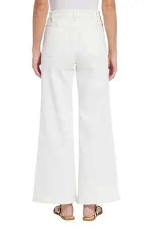 Lyssé Iris Flat Front Wide Leg Jeans - Ecru White