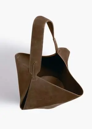 Khaite Small Lotus Suede Tote - Cedar