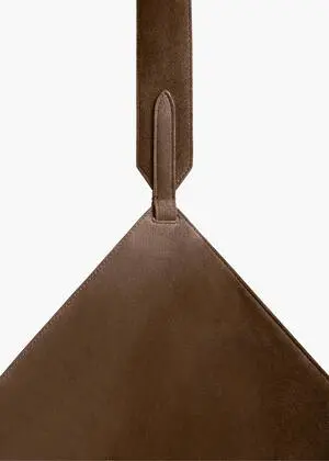 Khaite Small Lotus Suede Tote - Cedar