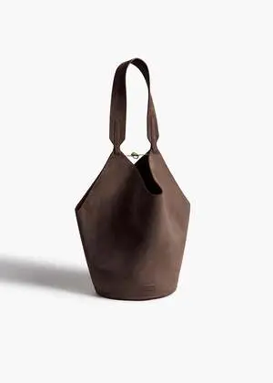 Khaite Small Lotus Suede Tote - Cedar