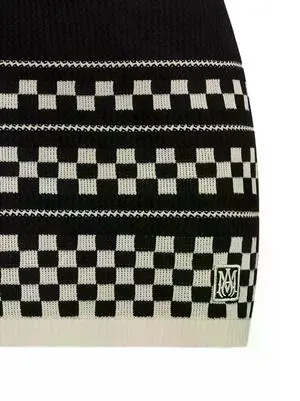 Amiri Checked Knit Mini Skirt