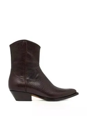 BUTTERO® Flee Pointed Textured Cowboy Boots - Brown