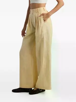 Posse Parker Pleated Palazzo Pants - Neutrals