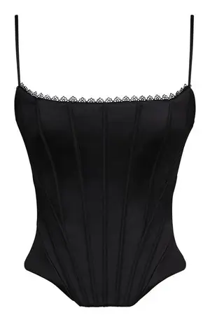 House Of Cb Cadie Satin Corset Top