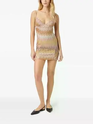Missoni Chevron-pattern Mini Dress - Neutrals