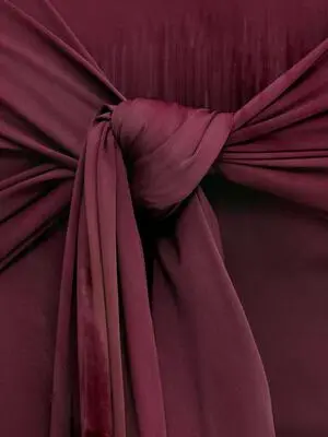 Bardot Knot-detail Maxi Dress - Red