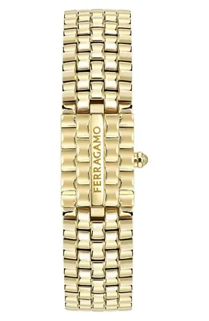 FERRAGAMO Secret Red Sandstone Bracelet Watch - Ip Yellow Gold