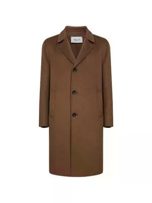 D4.0 Three-button Lapel-collar Coat - Brown