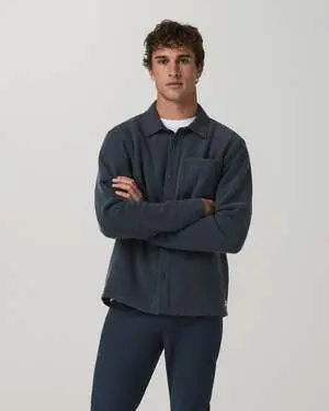 Vuori Beach Fleece Shirt Jacket - Ink Heather
