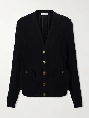 BLAZÉ MILANO Ket Cable-knit Cotton Cardigan