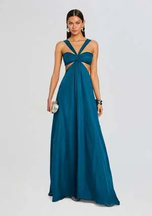 Retrofete Meira Chiffon Dress - Teal