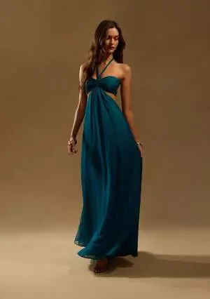 Retrofete Meira Chiffon Dress - Teal