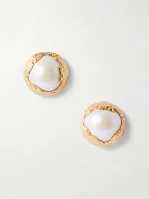 Pacharee Mabe Dhin -plated Pearl Earrings - Gold