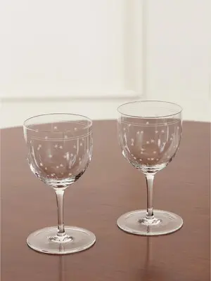 LOBMEYR Rothschild Stars Set Of Two Crystal Wine Glasses - Neutrals