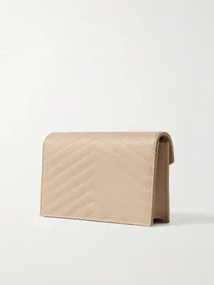 Saint Laurent Cassandre Matelassé Textured-leather Shoulder Bag - Neutrals