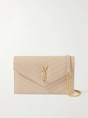 Saint Laurent Cassandre Matelassé Textured-leather Shoulder Bag - Neutrals