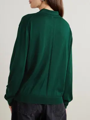 LA LIGNE Ben Oversized Silk, Wool, And Cashmere-blend Polo Sweater
