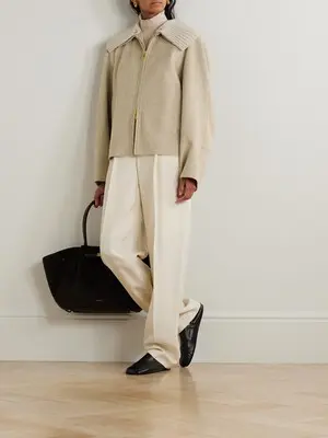 JOSEPH Ribbed-knit Trimmed Wool And Cashmere-blend Jacket