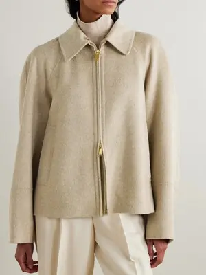 JOSEPH Ribbed-knit Trimmed Wool And Cashmere-blend Jacket