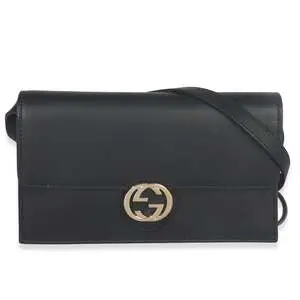 Gucci Smooth Calfskin Interlocking G Wallet On Strap