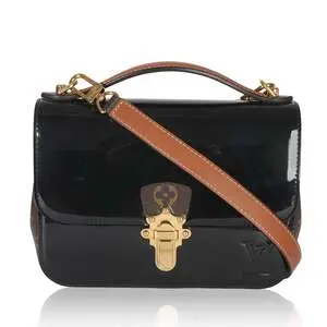 LOUIS VUITTON Monogram Canvas Vernis Cherrywood Bb - Black