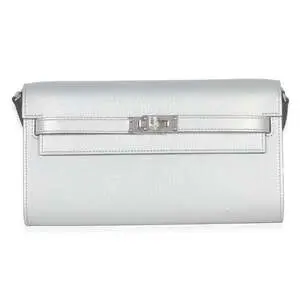 Hermès Argent Metallic Kelly Wallet To Go - Silver