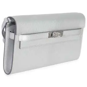 Hermès Argent Metallic Kelly Wallet To Go - Silver