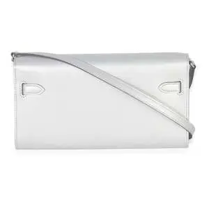 Hermès Argent Metallic Kelly Wallet To Go - Silver