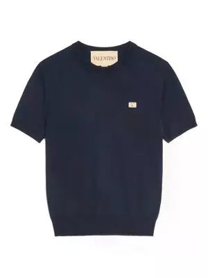 Valentino Garavani Wool T-shirt With Vlogo Patch