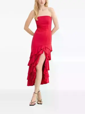Bardot Ruffled Strapless Midi Dress