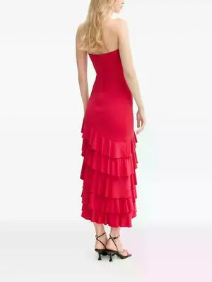 Bardot Ruffled Strapless Midi Dress