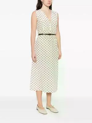 P.a.r.o.s.h Polka-dot Sleeveless Midi Dress