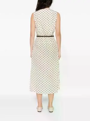 P.a.r.o.s.h Polka-dot Sleeveless Midi Dress