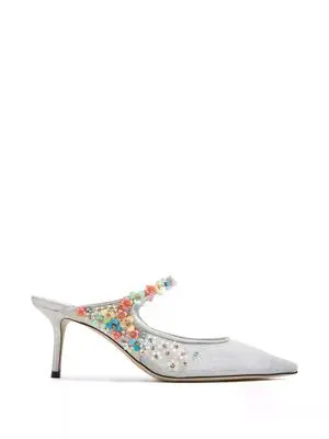 JIMMY CHOO Floral Appliqué Mules